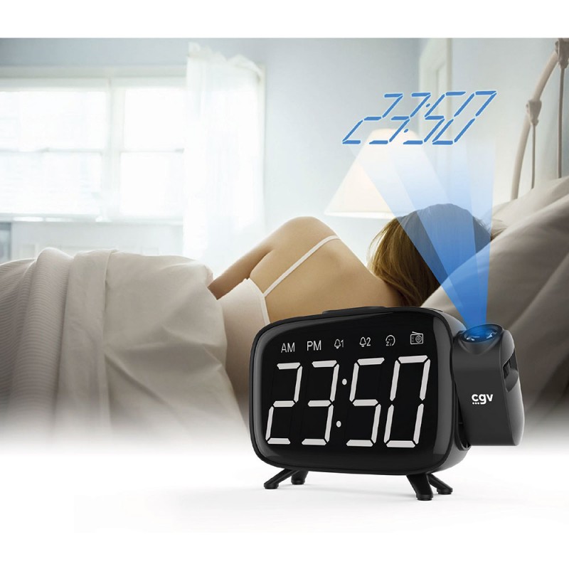 Radio réveil avec projection de l'heure - CR-P10 | Audio | CGV